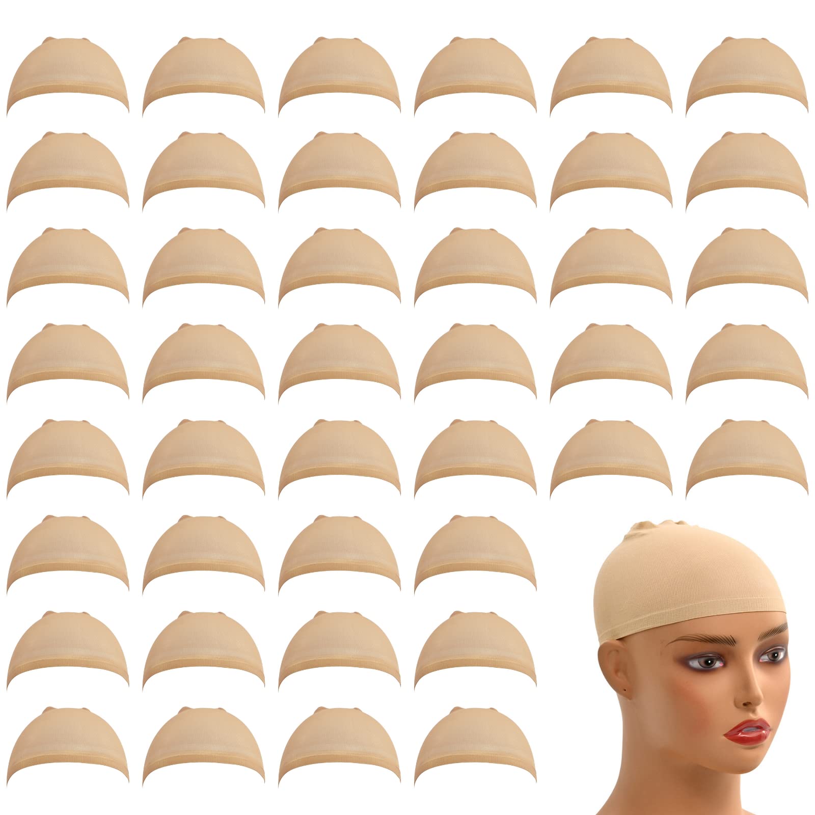 Amazon.com: loceast 100 Pieces Wig Caps, Stretchy Nylon Wig Caps ...