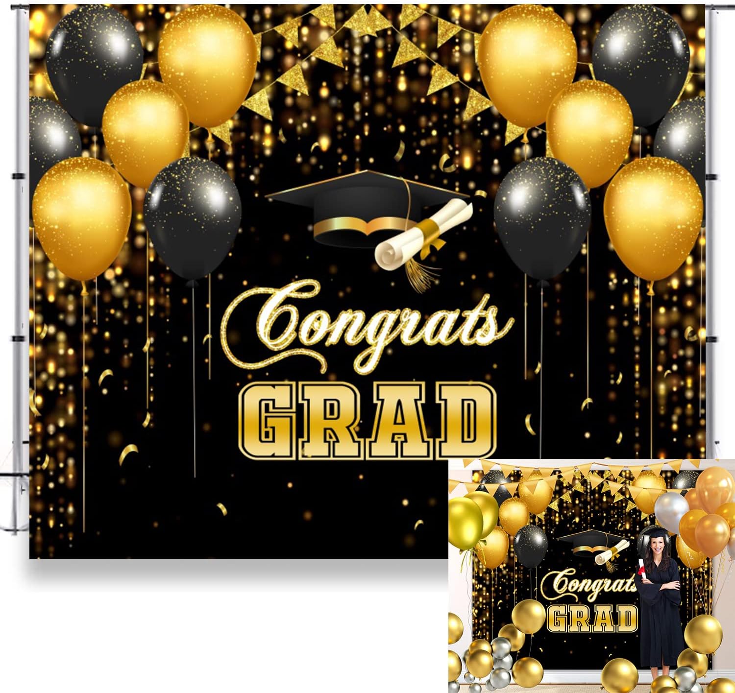 Amazon.com : Graduation Backdrop 2023 Congrats Grad Prom Backdrop Class ...