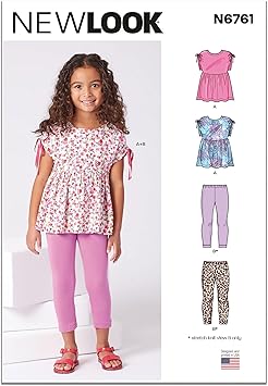 Amazon.com: New Look Children's Top and Knit Leggings Sewing Pattern ...