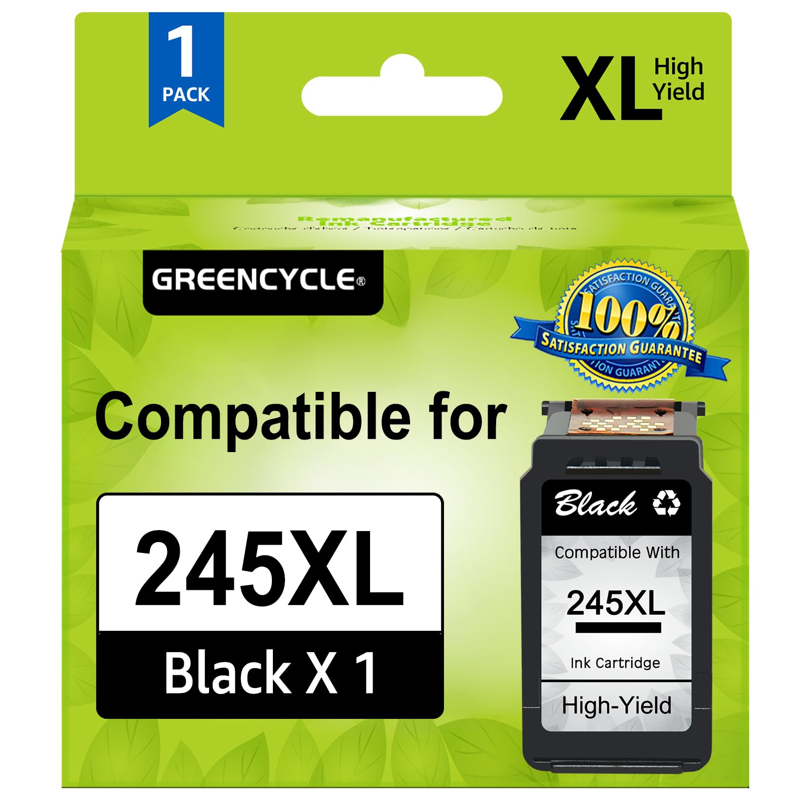 Canon Printer Ink 1PK Remanufactured PG245XL Black Ink Cartridge For ...