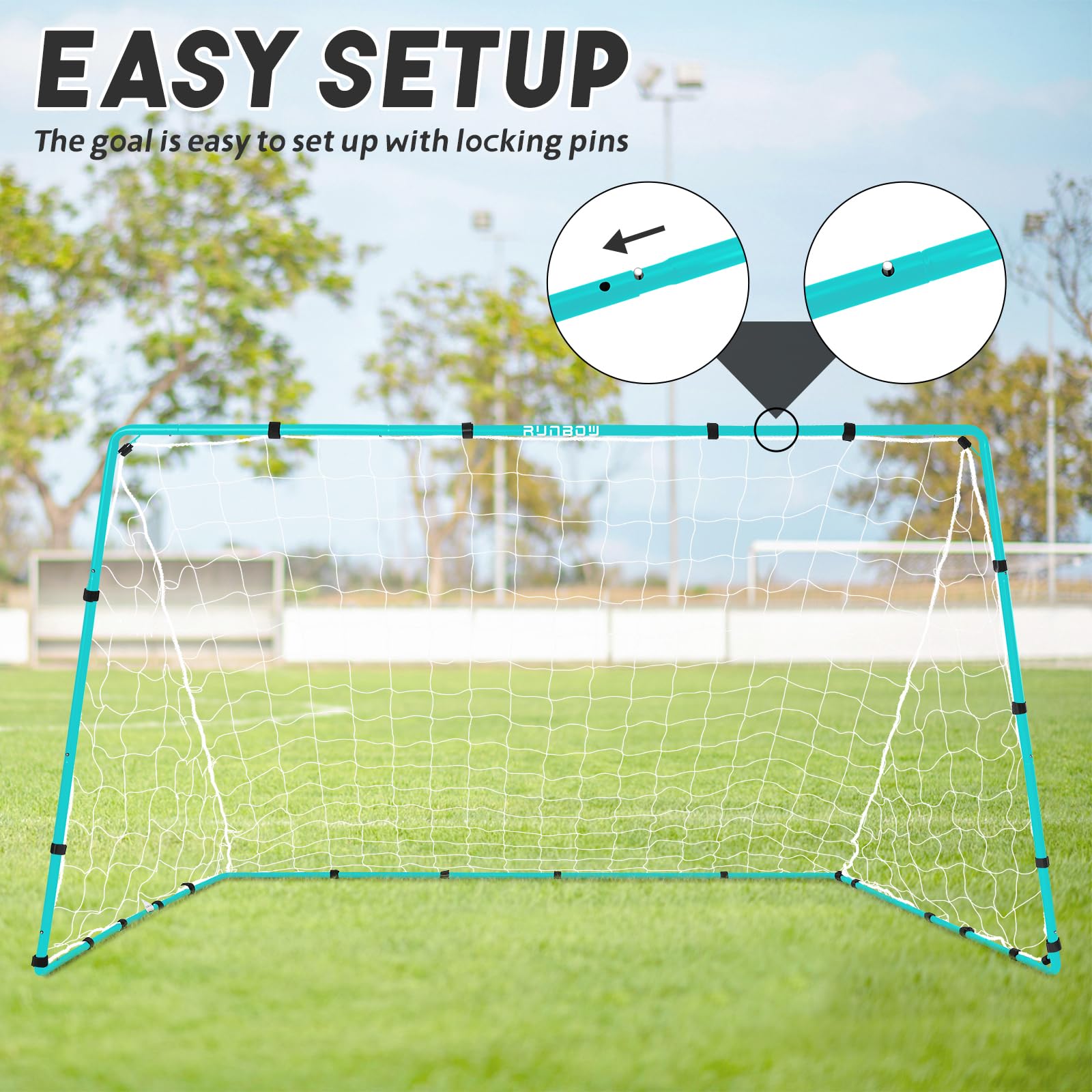 Snapklik.com : RUNBOW Kids Soccer Goals For Backyard, 6x4 9x11FT Metal ...