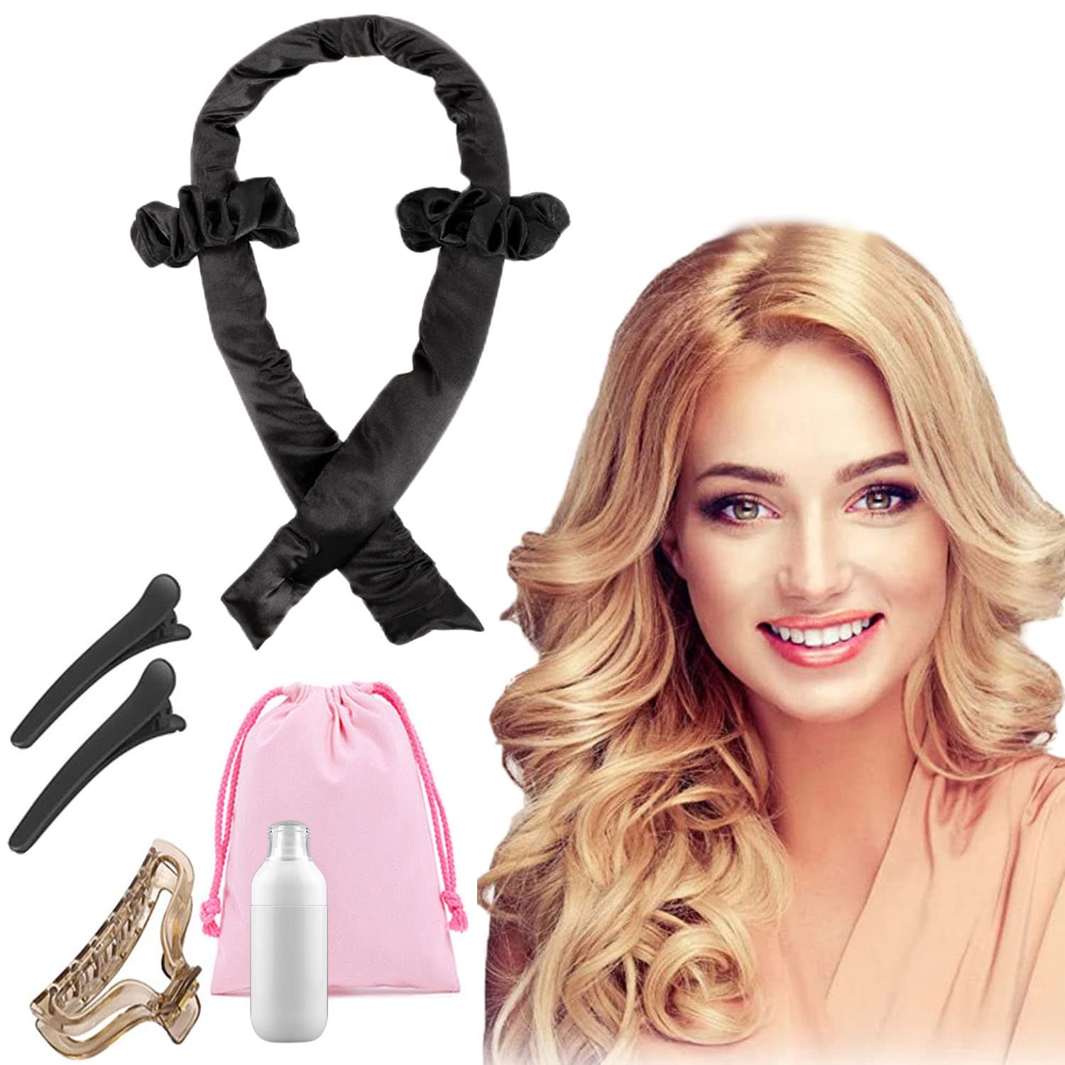 Amazon.com : JFEYV Heatless Curling Rod Headband, Heatless Hair Curler ...
