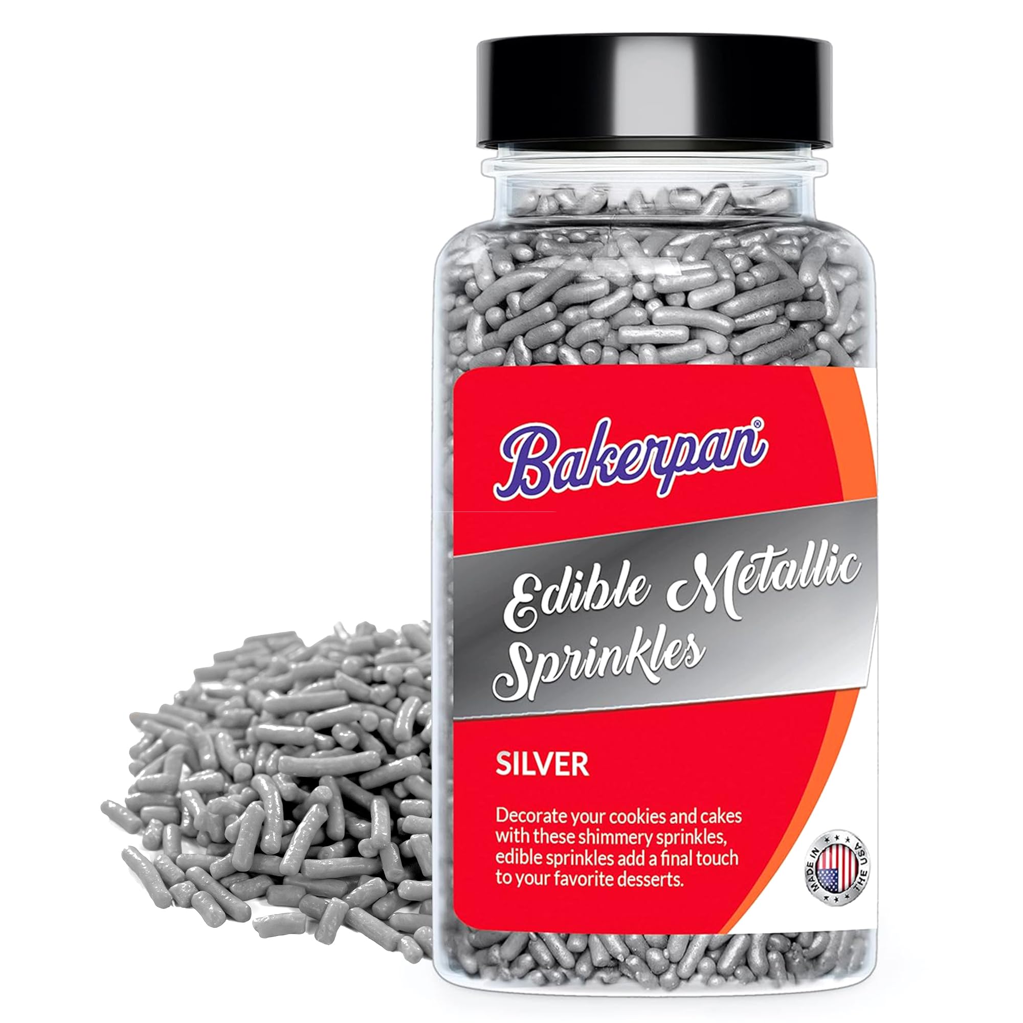 Snapklik.com : Bakerpan Silver Sprinkles Edible For Cupcakes, Silver ...