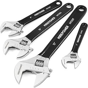 MAXPOWER Adjustable Wrench Set, 4-Piece Adjustable Wrenches 6-inch, 8 ...