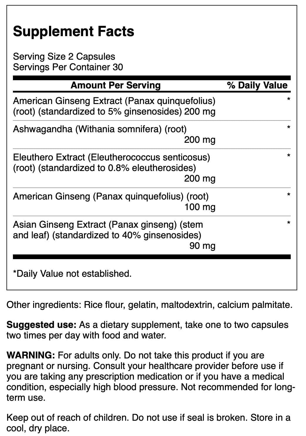 Swanson Dual Ginseng Plus 60 Cápsulas – Fórmula Energizante Com 60g de ...