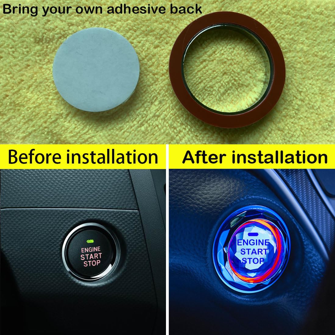 Snapklik.com : Car Engine Ignition Start/Stop Button Cover,Car Ignition ...