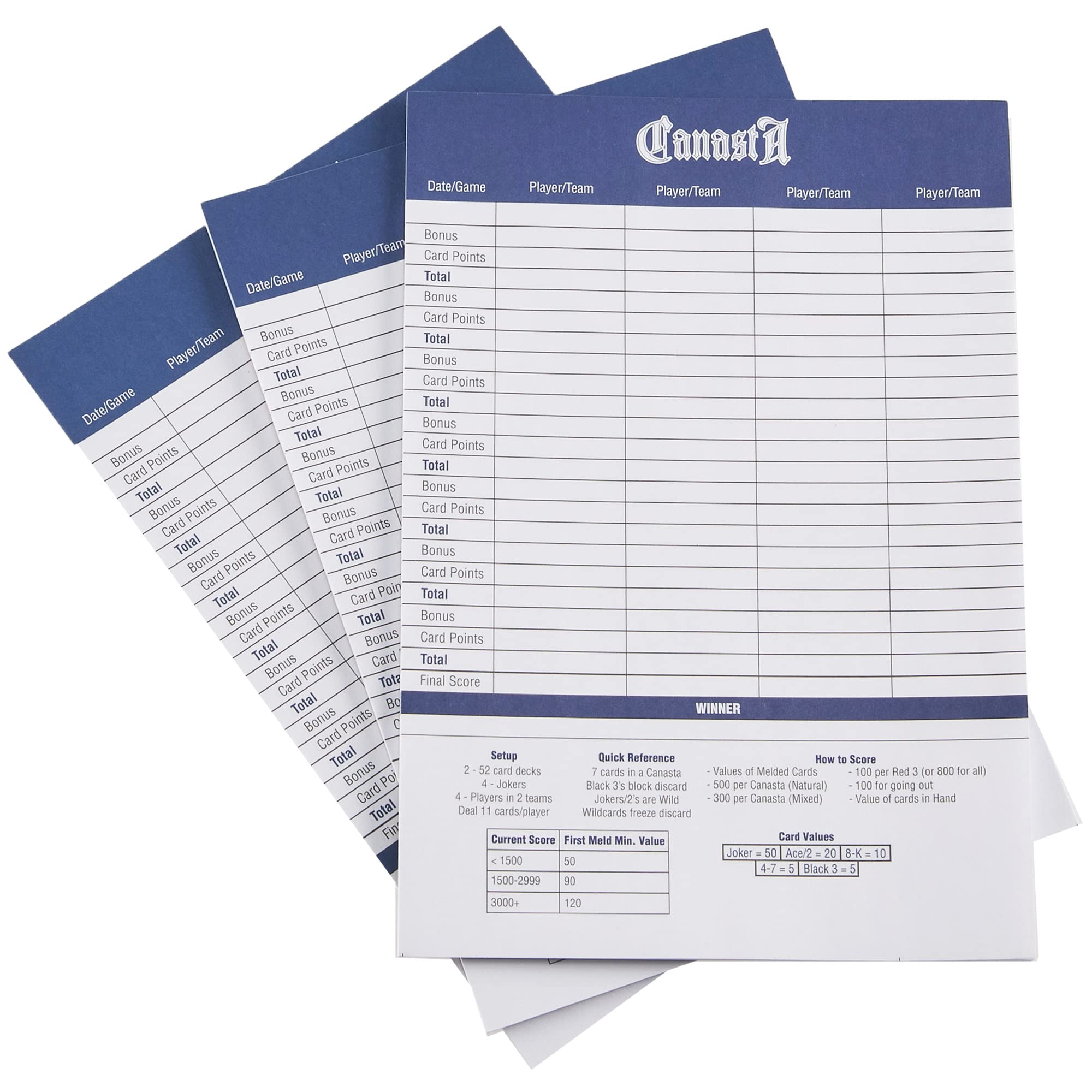 Buy Canasta Scorecards, 75-Pack - 7.5" x 5.25" Large Tally Pads for ...
