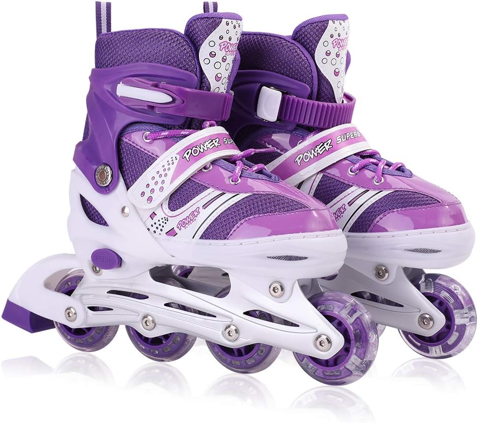 Amazon.com : Kids Adjustable Inline Skates with Flashing Light Up ...