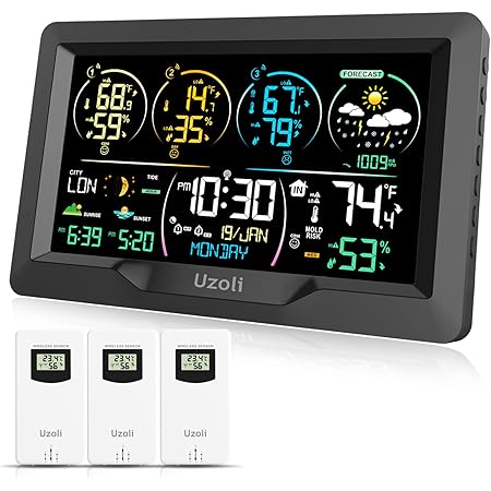 Amazon.com : Weather Stations Wireless Indoor Outdoor with Multiple ...