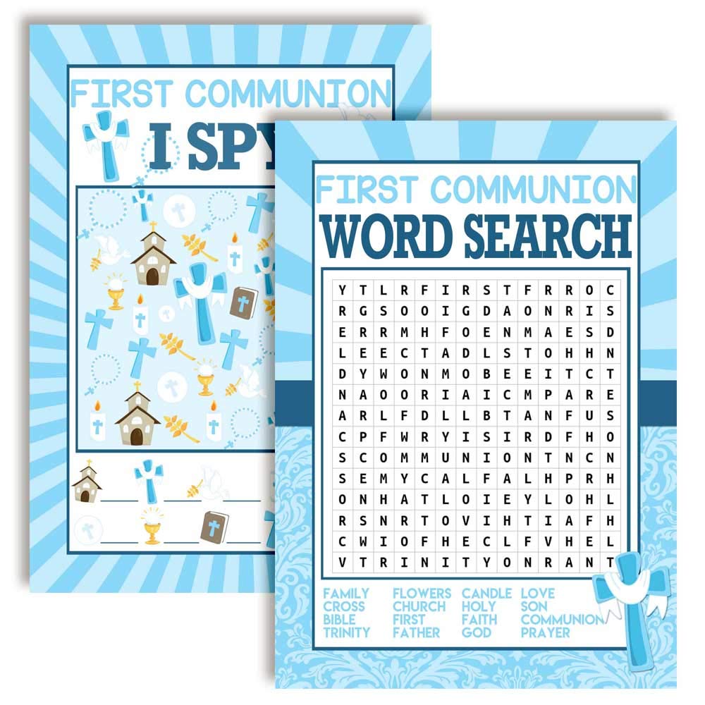 Buy First Holy Communion Religious Word Search I Fill In Game Cards for ...