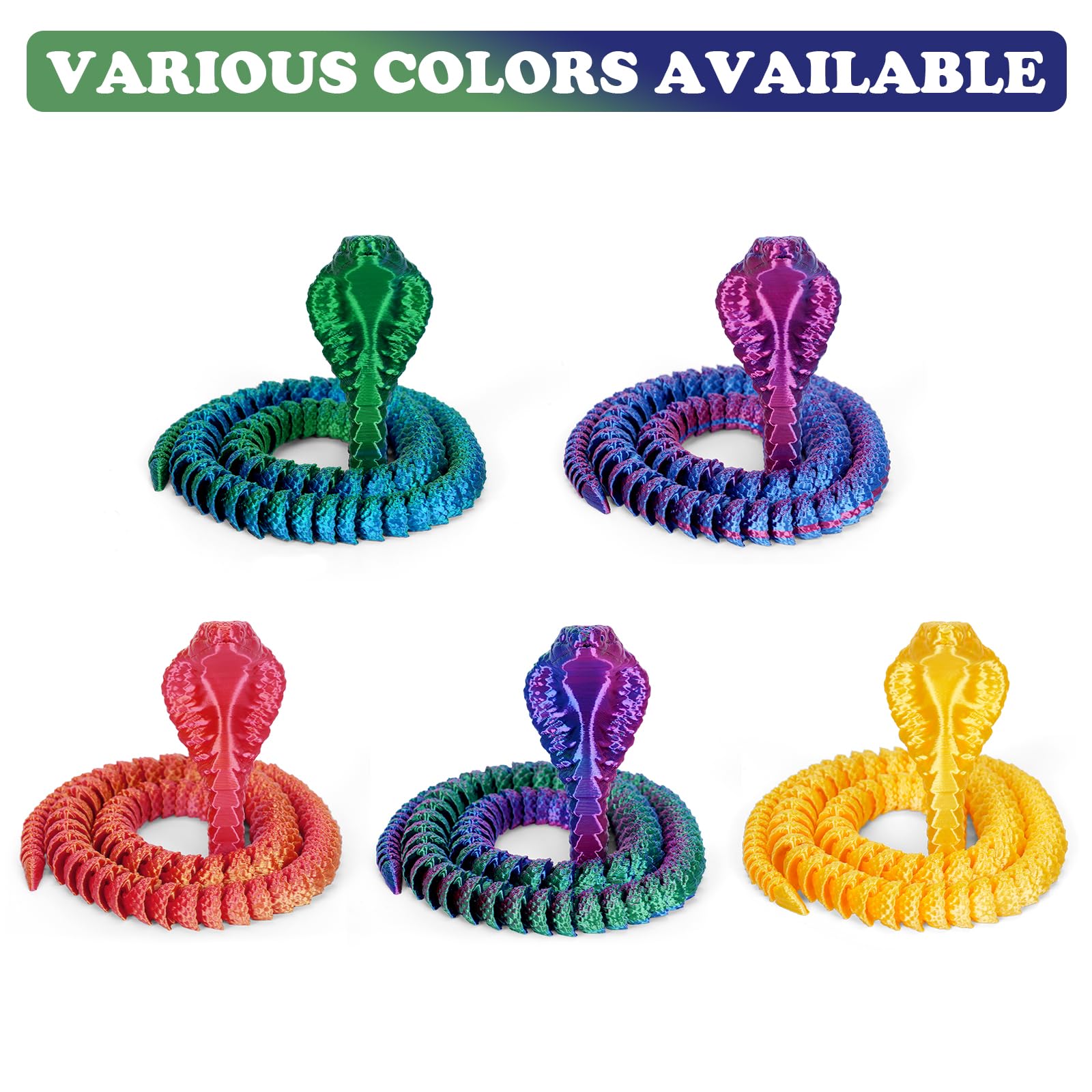 Snapklik.com : YILCER 3D Snake 26in Articulated Cobra Fidget Toys For ...