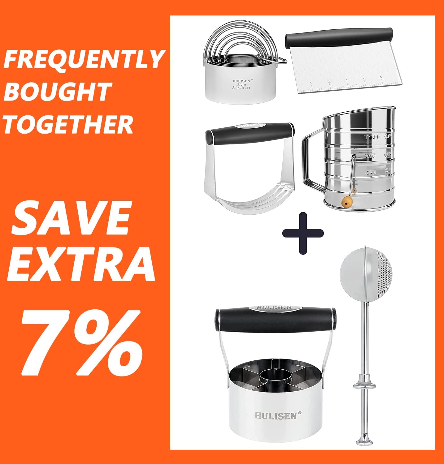 Amazon.com: HULISEN Pastry Cutter, Dough Blender, 3 Cup Flour Sifter ...