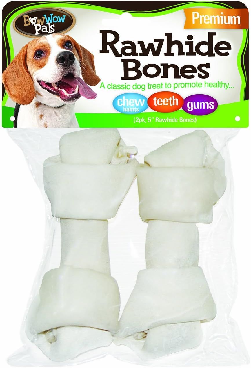 Amazon.com : Bow Wow Premium Rawhide Bones, 2-Pack 5-Inch : Pet Rawhide ...