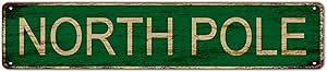 Amazon.com: North Pole Sign Aluminum Metal Plaque Retro Wall Decor ...