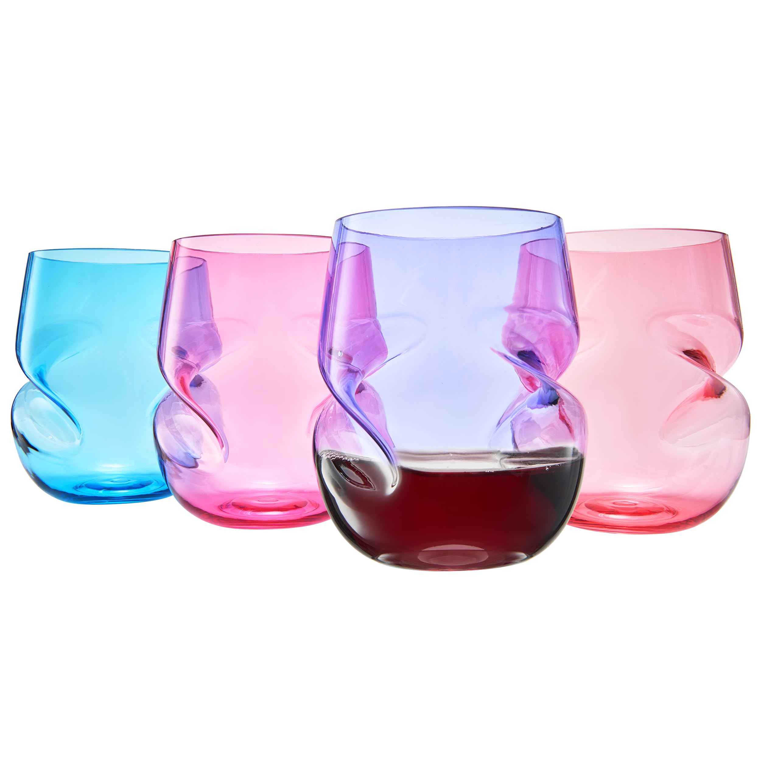 Amazon.com | Khen Unbreakable Aerating Stemless Wine Glasses - European ...