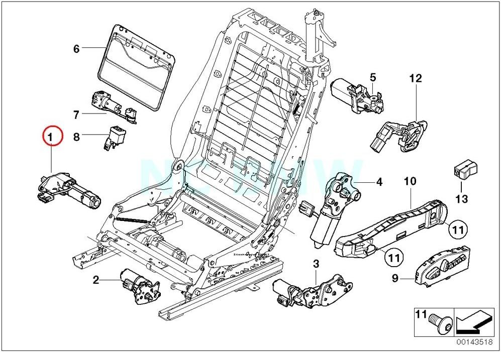 Amazon.com: BMW Genuine Longitudinal Seat Adjustment Left Drive ...