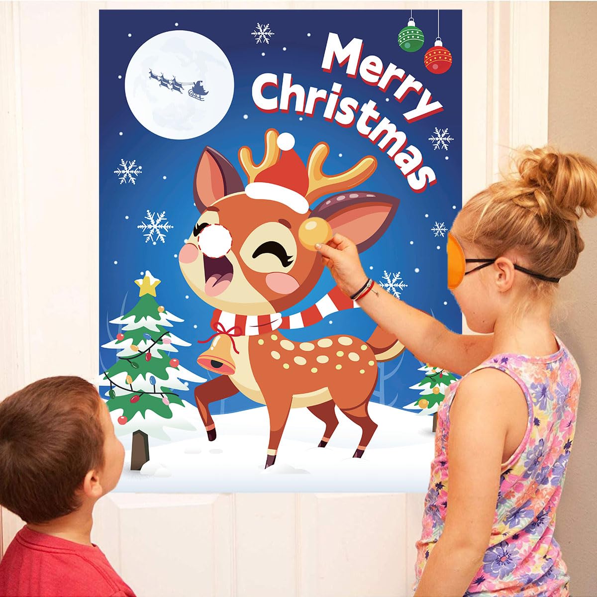 Snapklik.com : Kids Christmas Games Pin The Nose On The Reindeer, Xmas ...
