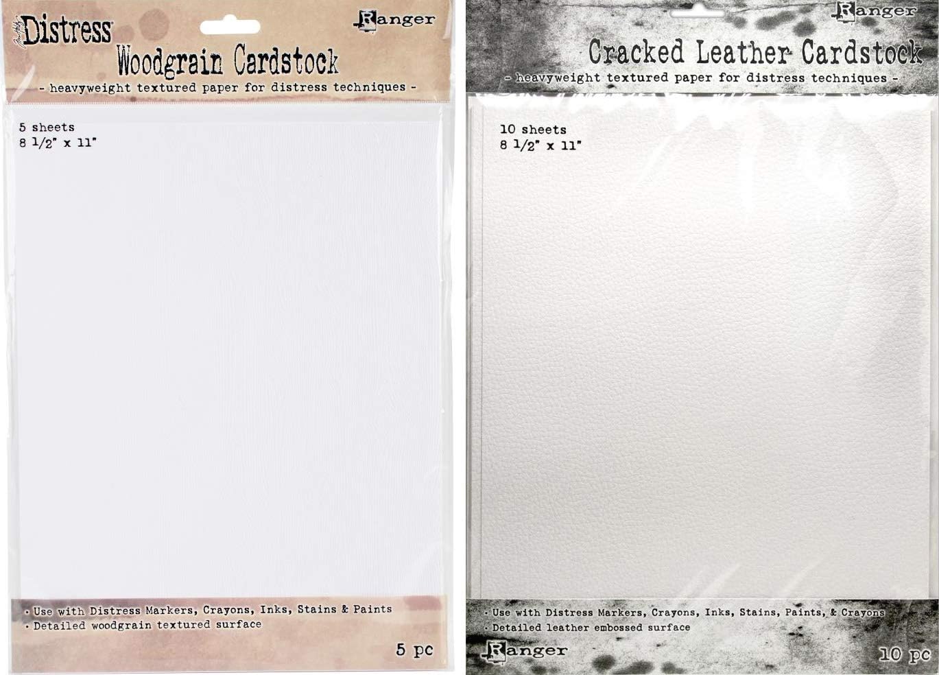 Amazon.com: Ranger, Tim Holtz, Distress Embossed Cardstock - Woodgrain ...