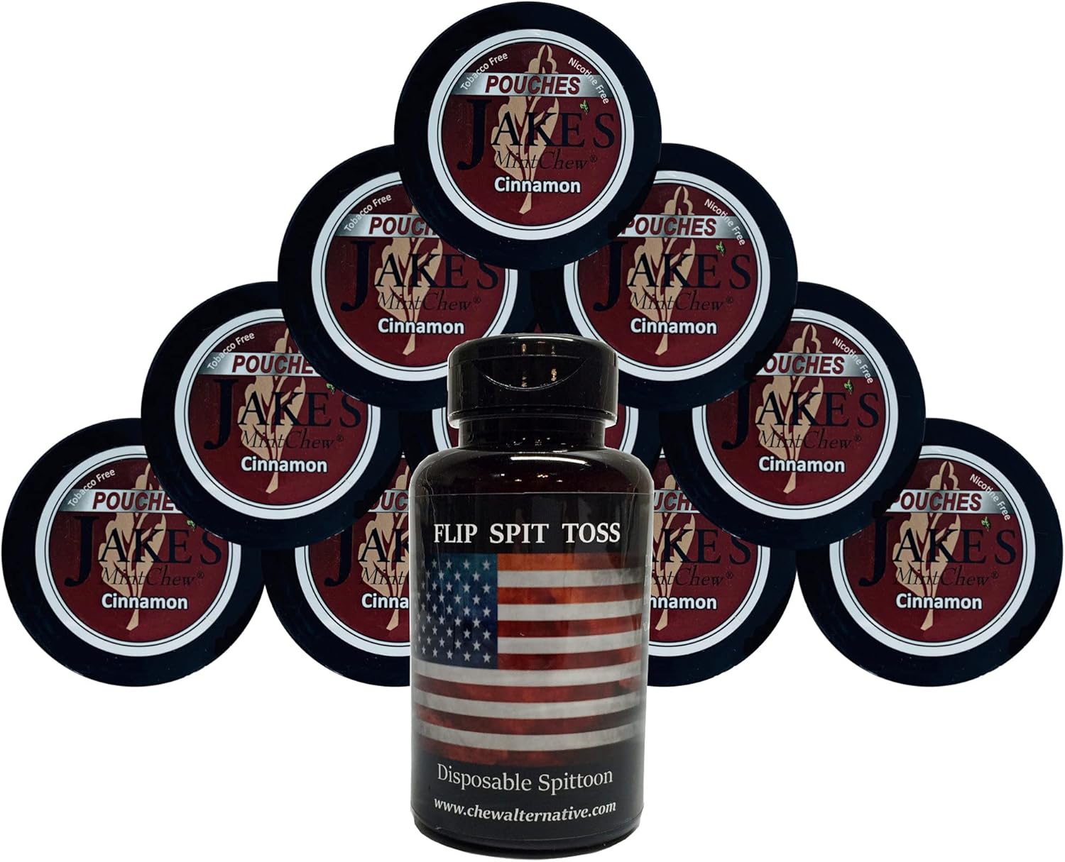 Amazon.com: Jake's Mint Chew Cinnamon Pouch - 10 Cans - Includes Mud ...