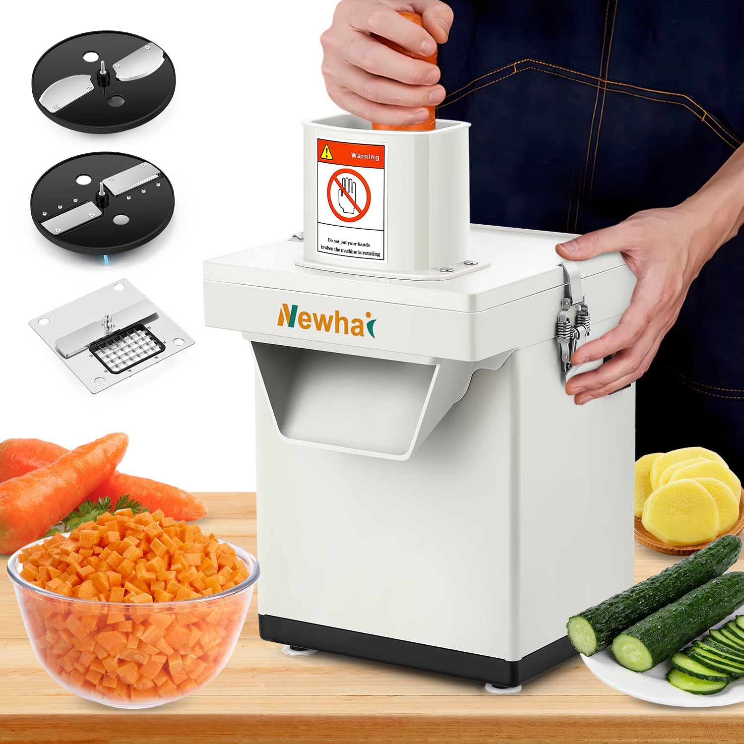 Amazon.com: Newhai 2 in 1 Electric Vegetable Dicer and Slicer Machine ...