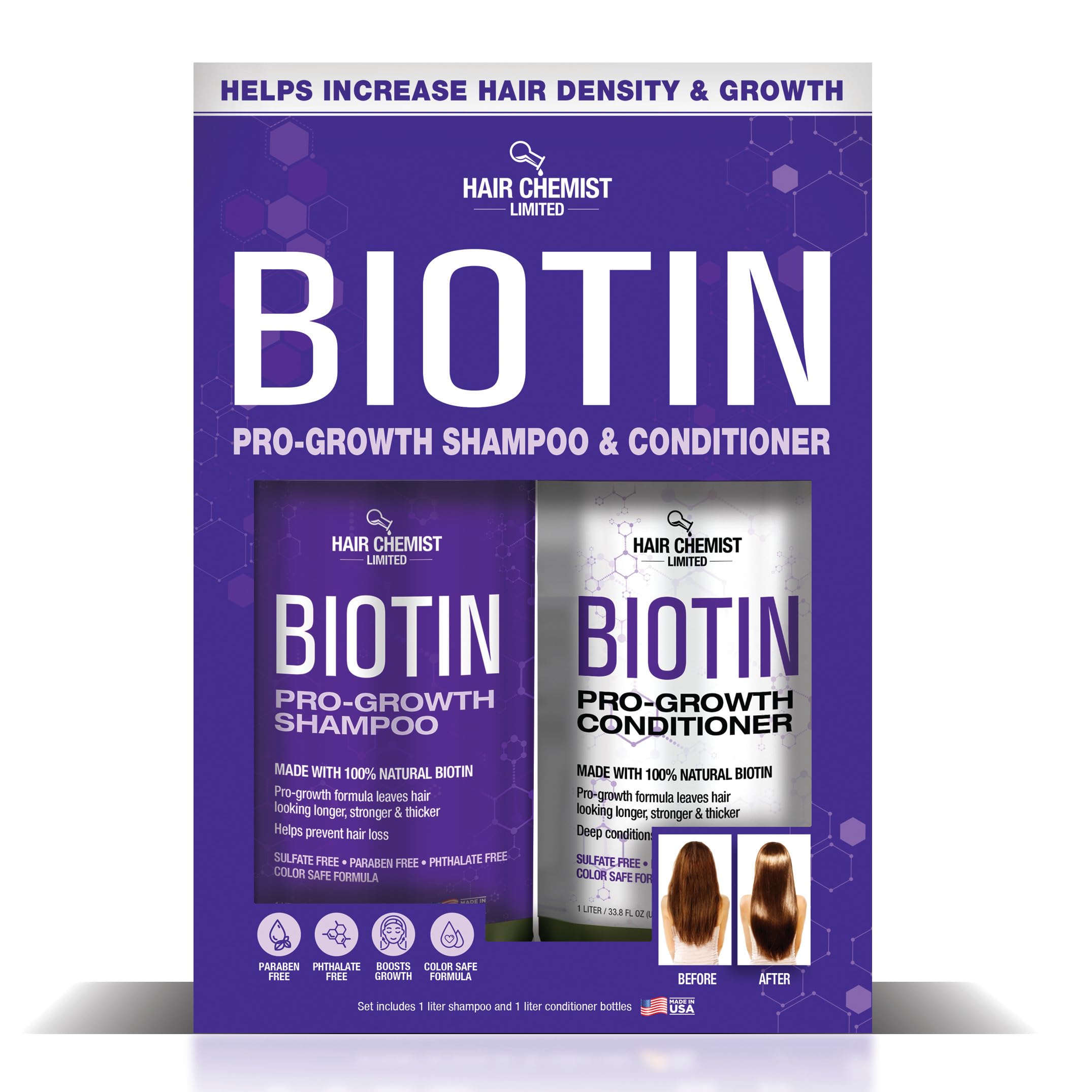 Amazon.com : Hair Chemist Biotin Pro-Growth Shampoo & Conditioner Gift ...