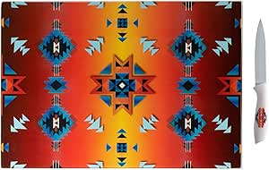 Amazon.com: Nu Trendz Southwest Tempered Glass Cutting Board, Aztec ...