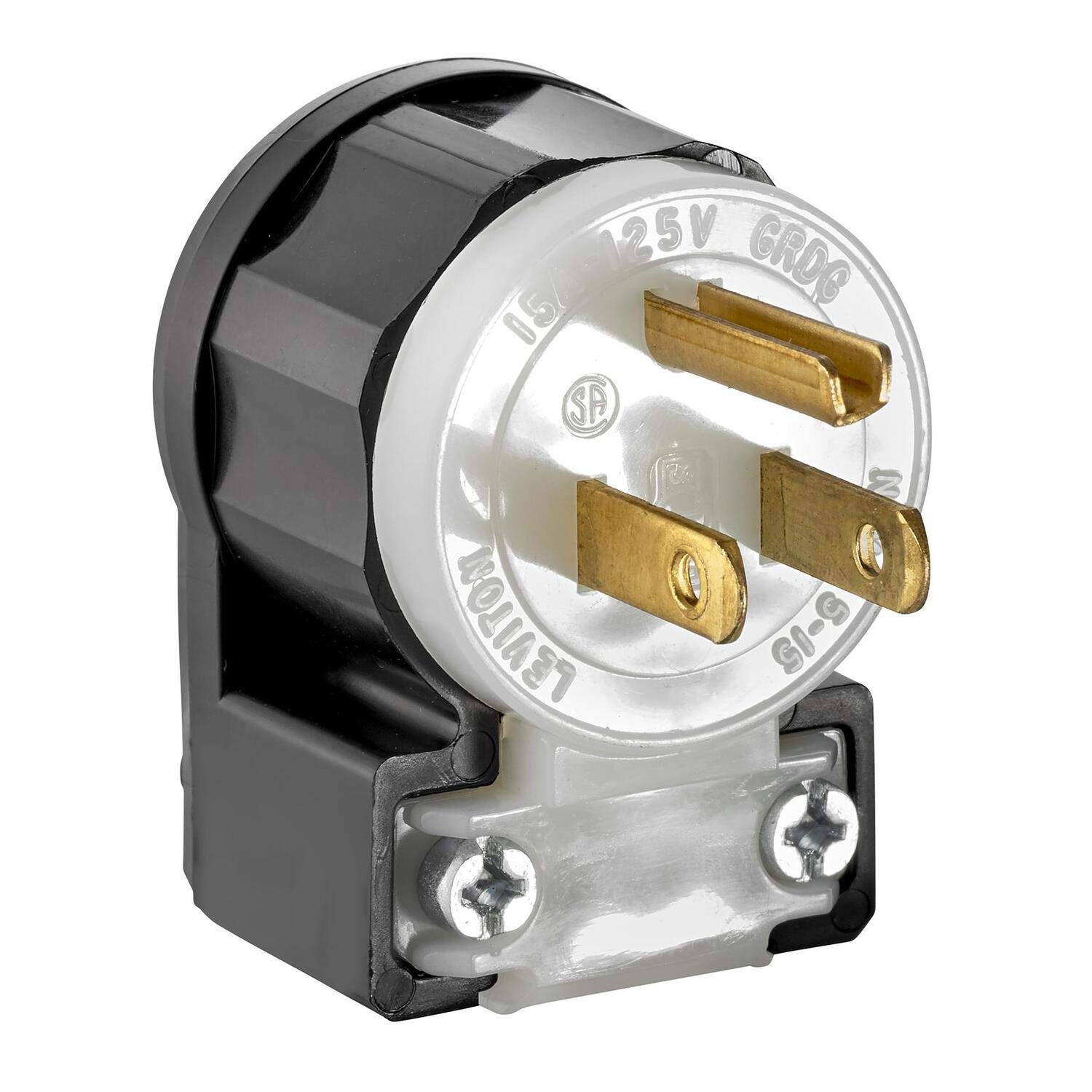 Leviton 5266-CA EB Plug AGL 2PO 3WI 5-15P 15A125V: Amazon.com: Tools ...