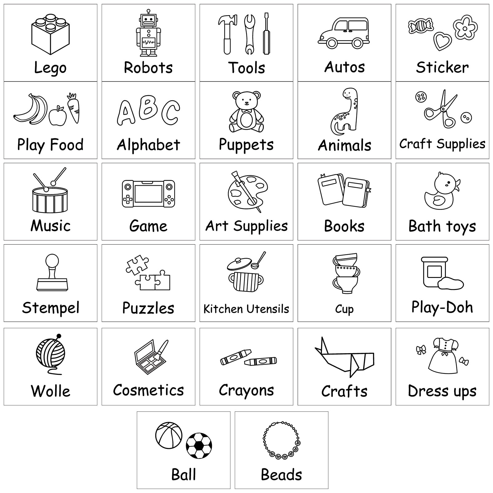 Amazon.com: Toy Label Stickers Toy Storage Stickers Toy Labels for Bins ...