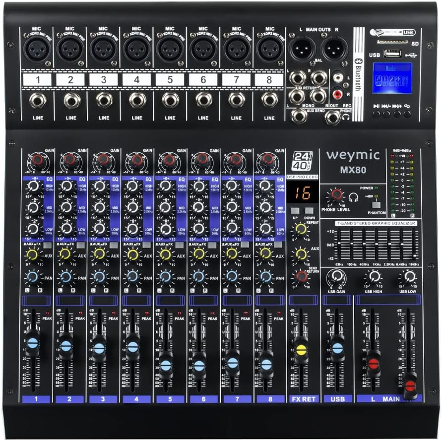 Behringer PRO MIXER DX2000USB Professional 7 Channel DJ Mixer with ...