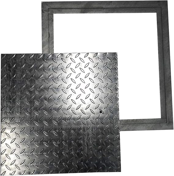 Schachtabdeckung Kanalabdeckung Stahl verzinkt begehbar 80 x 80 cm ...