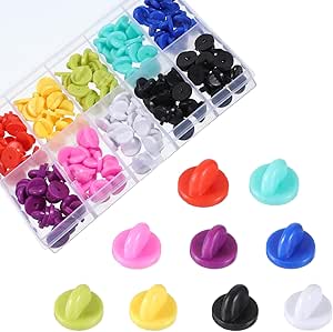 Amazon.com: 150Pcs Rubber Pin Backs Locking Replacement Multicolor ...