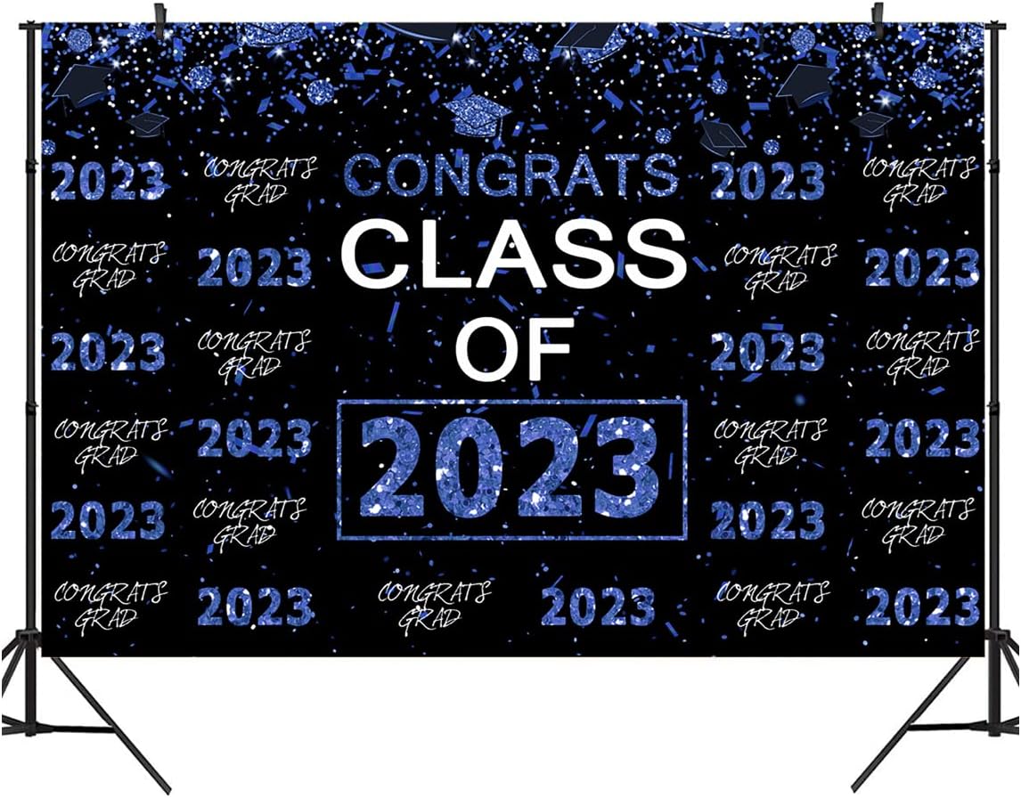 Ticuenicoa 9x6ft Royal Blue 2023 Graduation Party Backdrop Gold ...