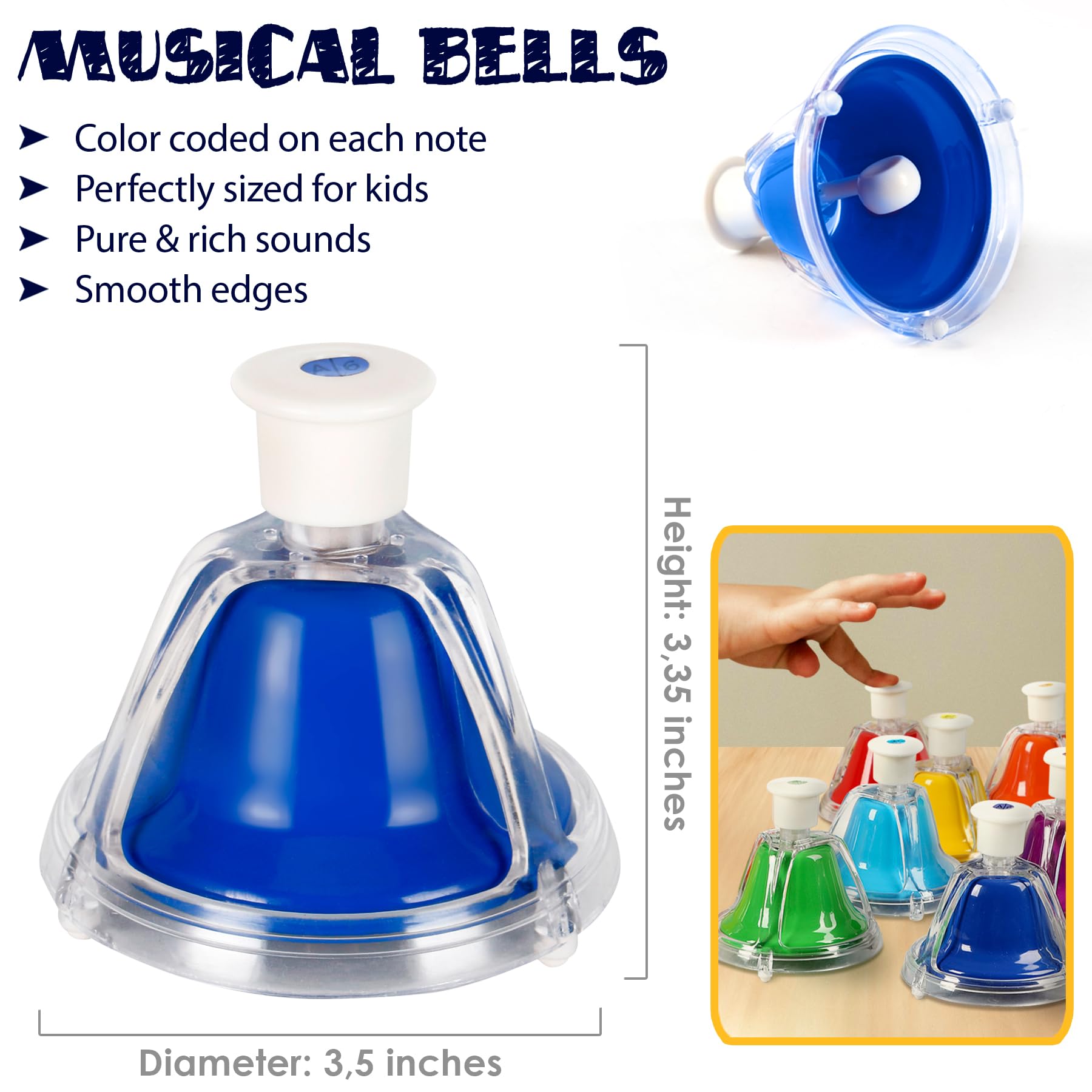 Snapklik.com : MINIARTIS Desk Bells For Kids Educational Music Toys For ...