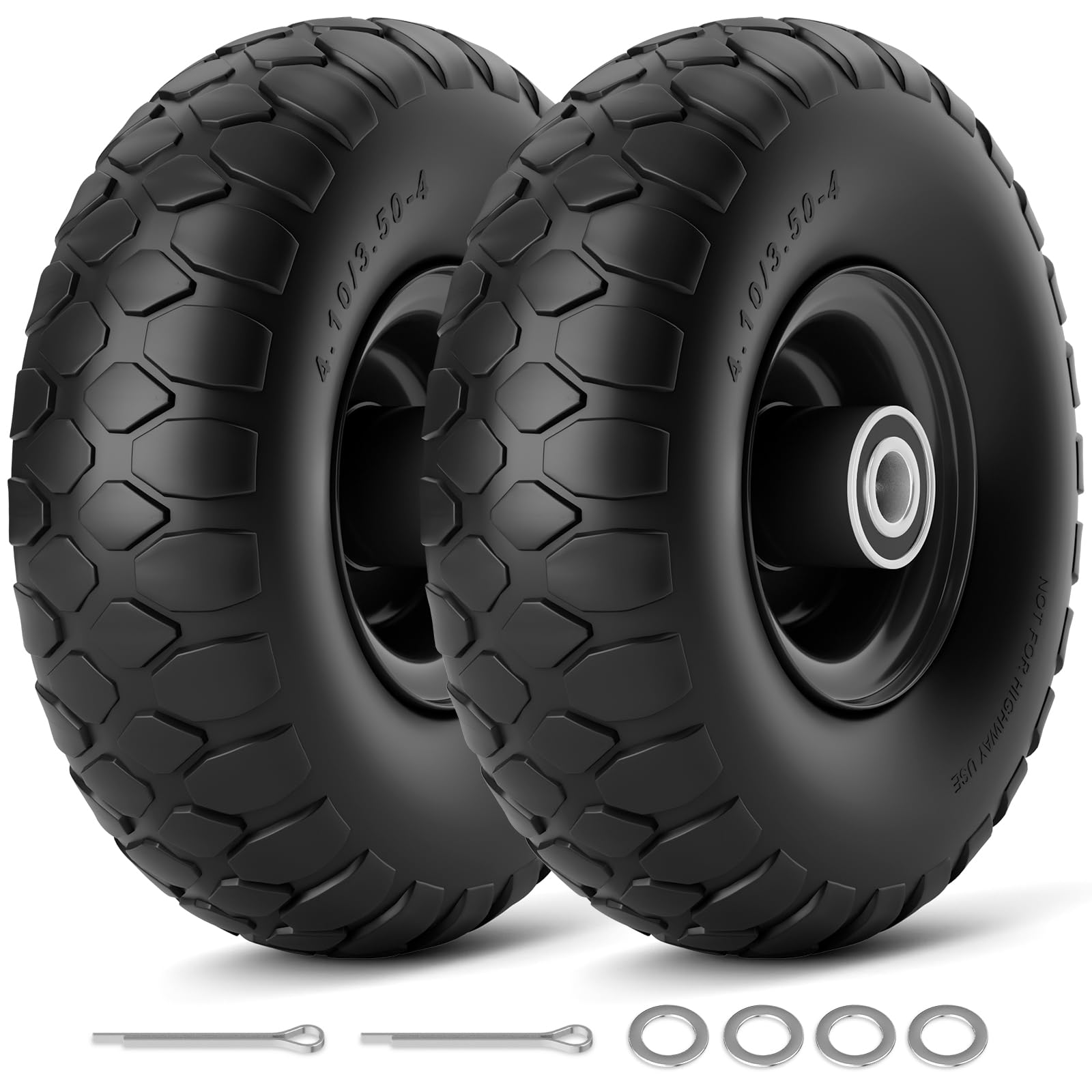 Snapklik.com : RONPOW 4.10/3.50-4 Tire, 10 Inch Solid Flat Free Tires ...
