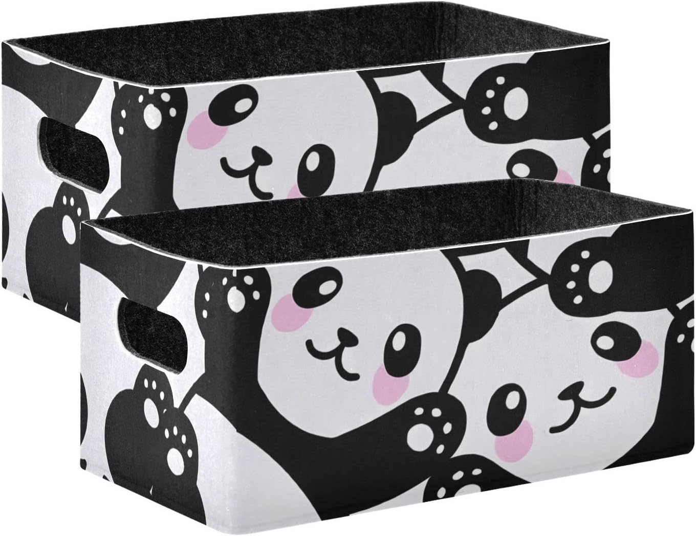 Amazon.com: Panda Black White Cute Animal Collapsible Storage Bins 2 ...