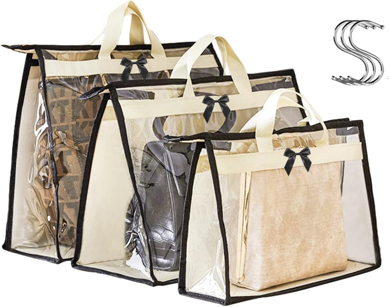 Amazon.com: About tidy love Dust Bags For Handbags, Clear Purse Storage ...