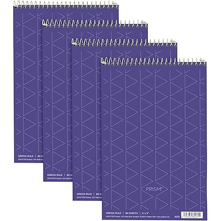 Amazon.com : Lincia Top Spiral Steno Pads 6'' x 9'' Gregg Rule Inner ...