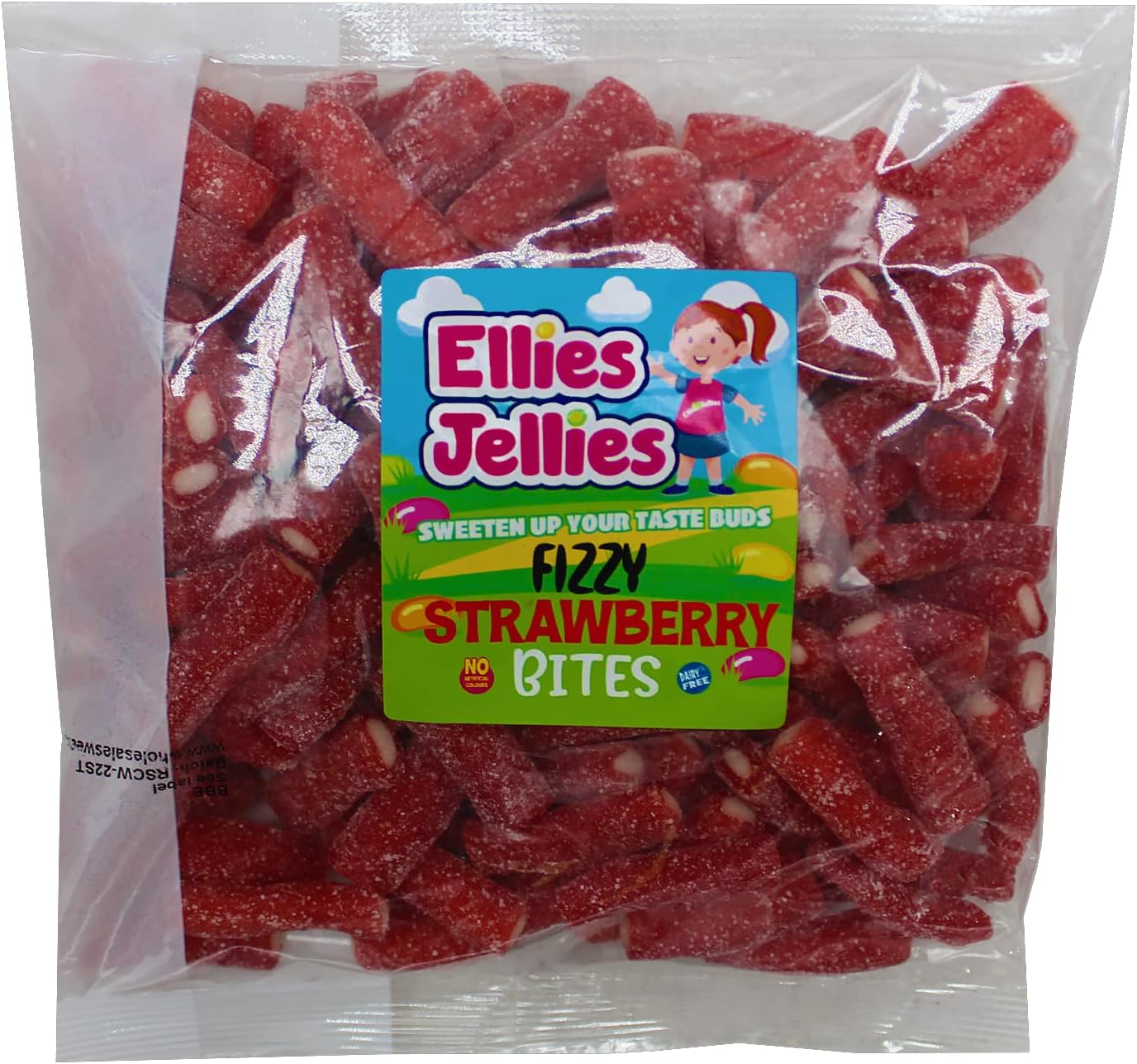 Ellies Jellies® Fizzy Strawberry Bites 500g Bag : Amazon.co.uk: Grocery