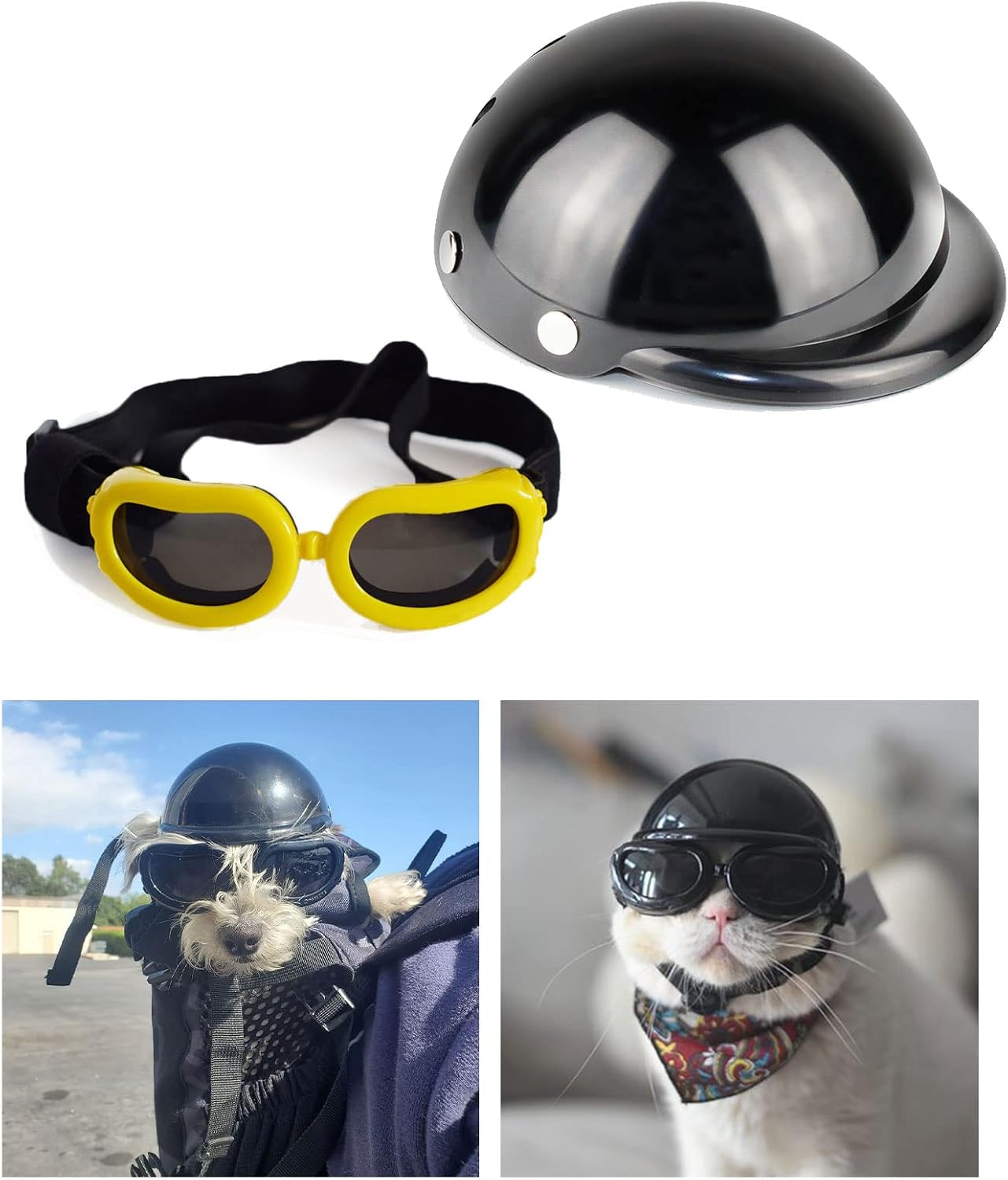 Amazon.com : Small Dog Helmet&Goggles, Suitable for Cats & Small Dogs ...