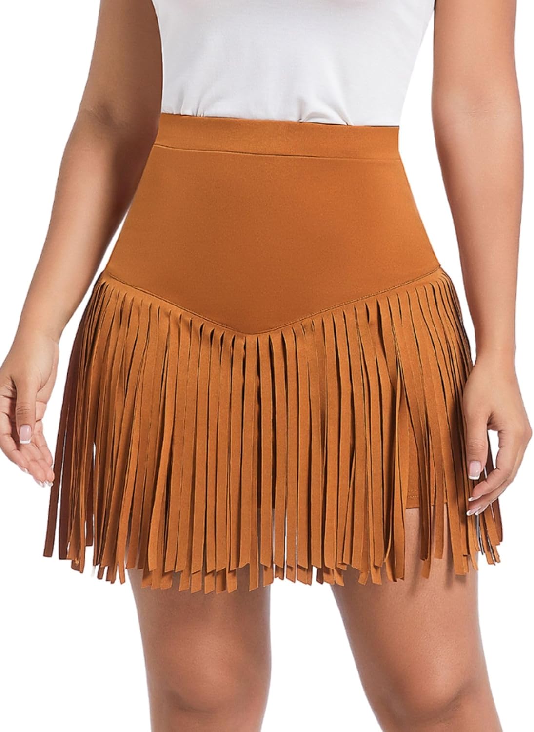 Amazon.com: Womens Western Cowgirl Fringe Skirt - Country Concert ...