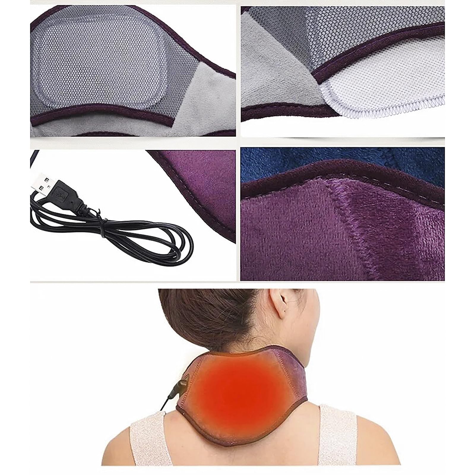 USB Heated Neck Wrap for Pain Relief Electric Heating Pad Neck Warmer 5 ...