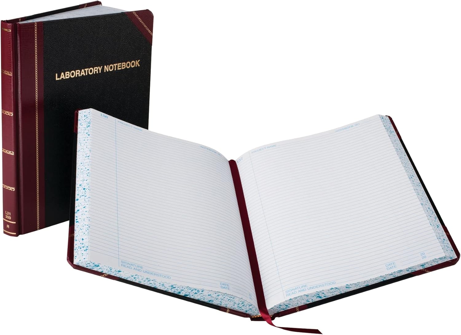 Laboratory Record Book,300 Pages,8-1/8"x10-3/8",Black/Red, Sold as 1 ...