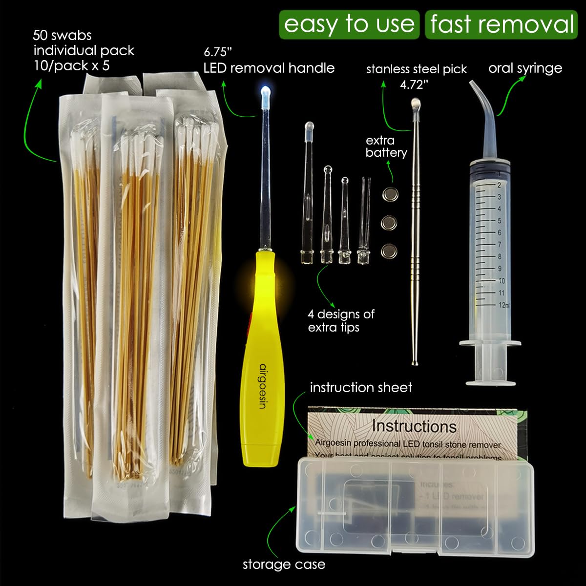 Snapklik.com : Airgoesin Tonsil Stone Remover, Stainless Steel Tonsil ...