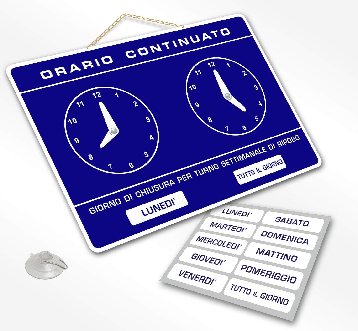 Cartello ORARIO Continuato regolabile apertura negozio studio ...