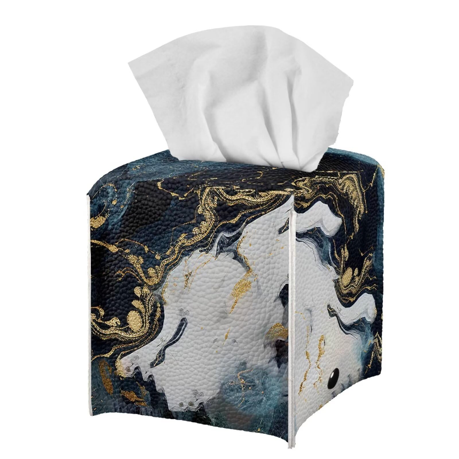 Amazon.com: Gearider Blue White Marble Golden Texture Tissue Holder ...