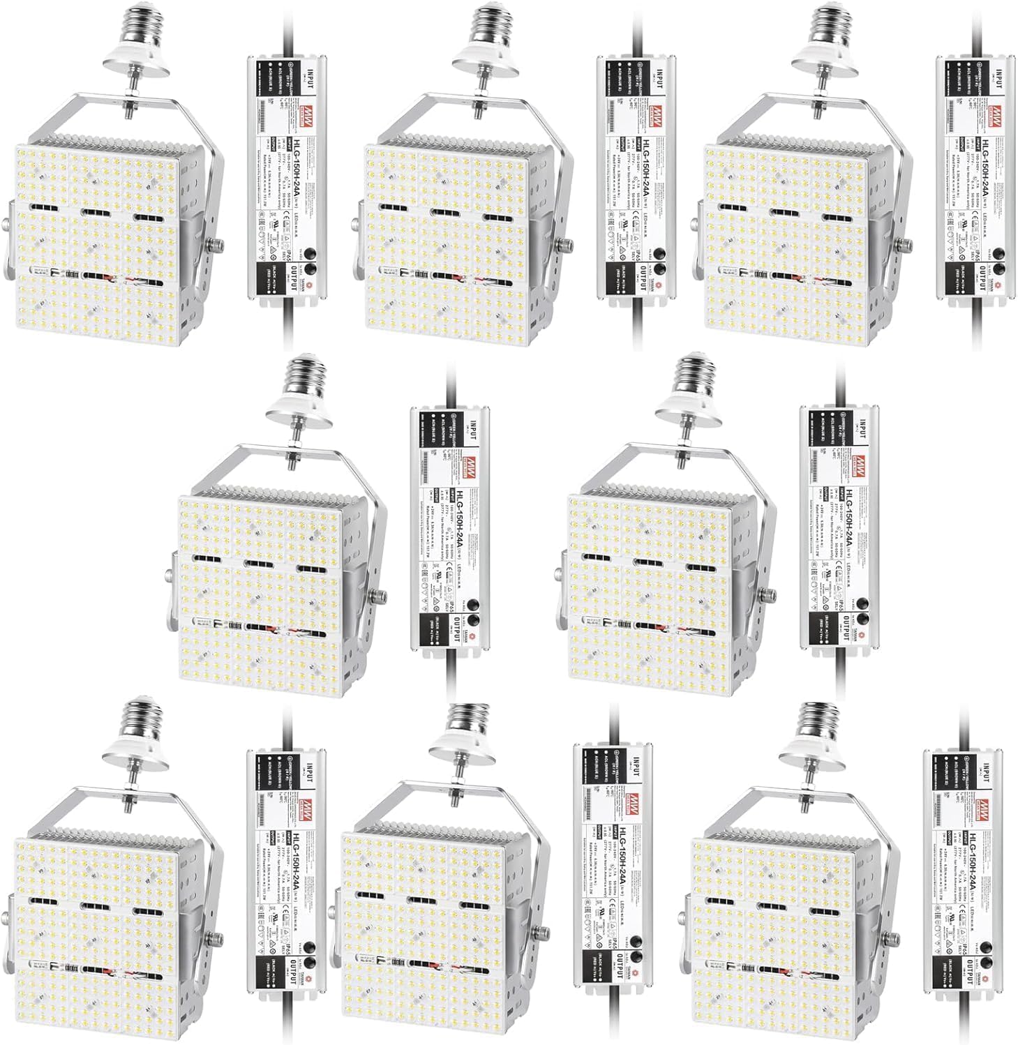 OPENLUX 8 Pack LED Shoebox Retrofit Kit 150W 21750LM E39 Mogul Base ETL ...