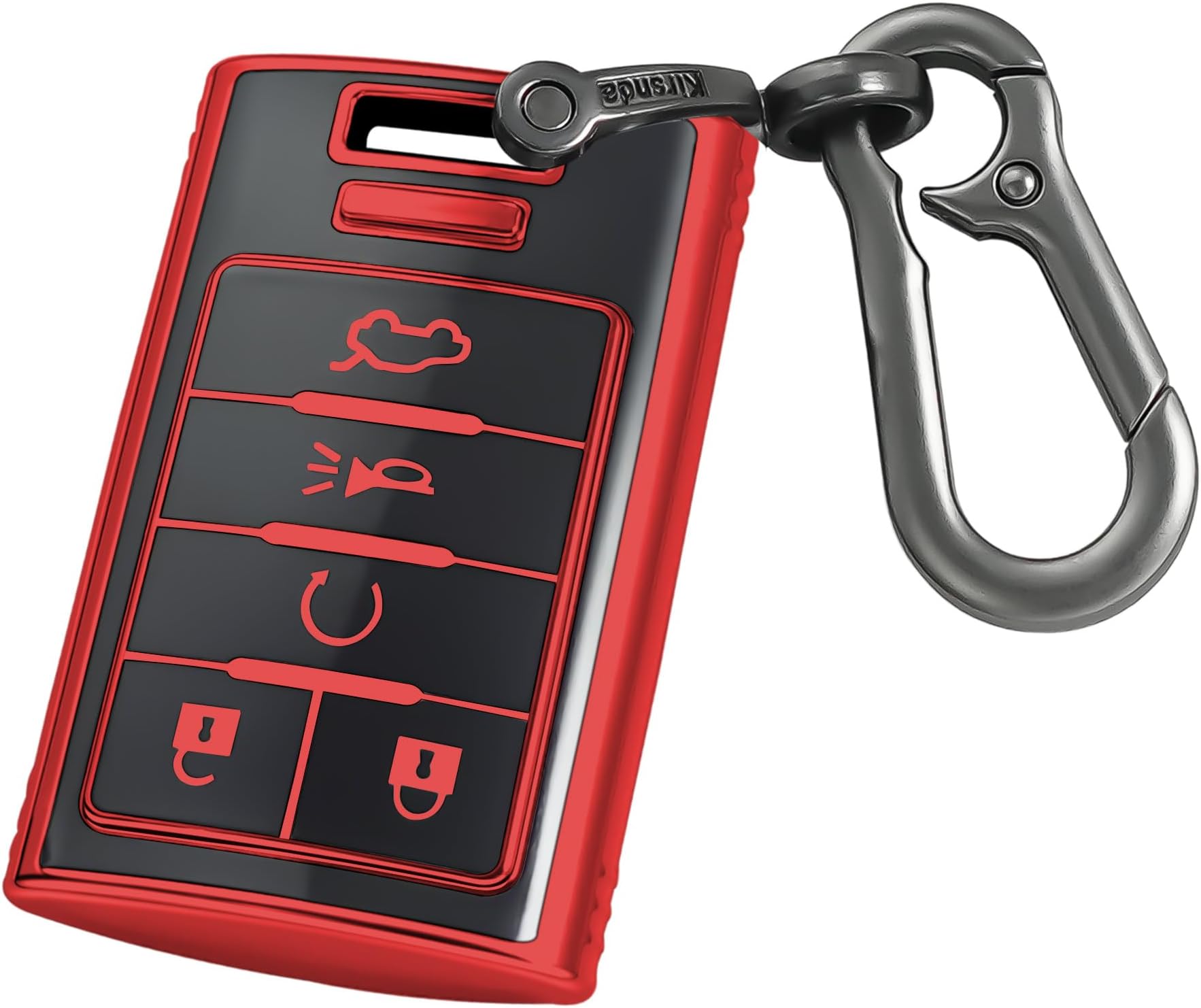 Amazon.com: Kirsnda for Cadillac Key fob Cover with Metal Keychain,Soft ...