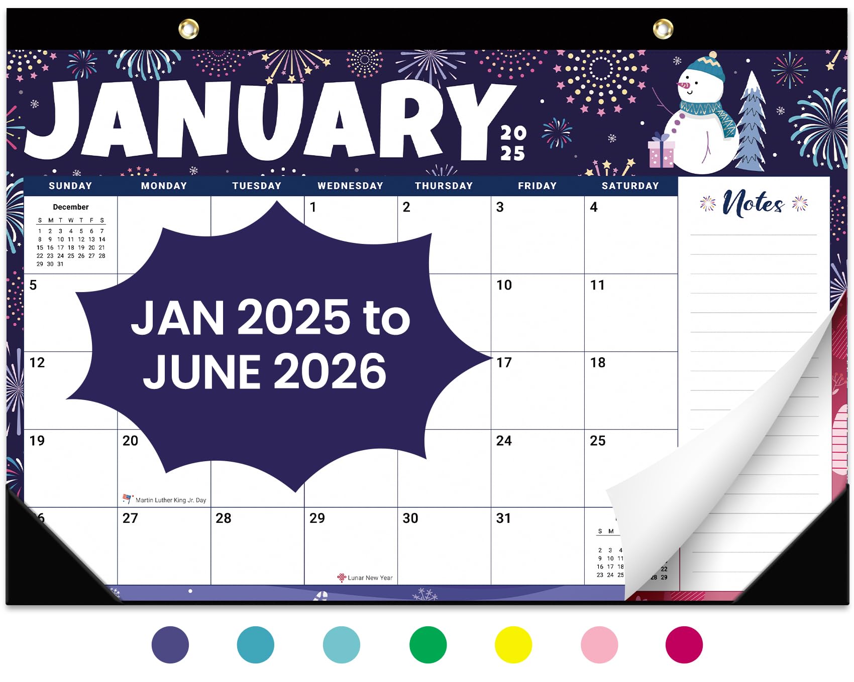 Snapklik.com : Desk Calendar 2025, 18 Months Calendar Runs From January ...