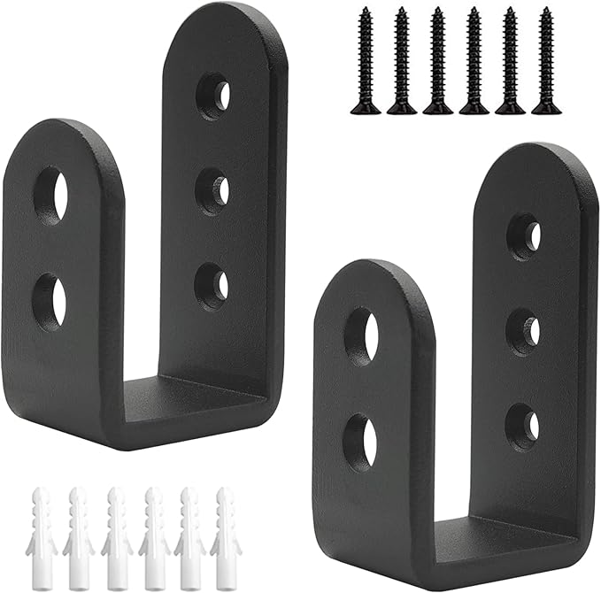 Amazon.com: 2 Pack Heavy Duty 2x4 Door Barricade Brackets Steel U ...