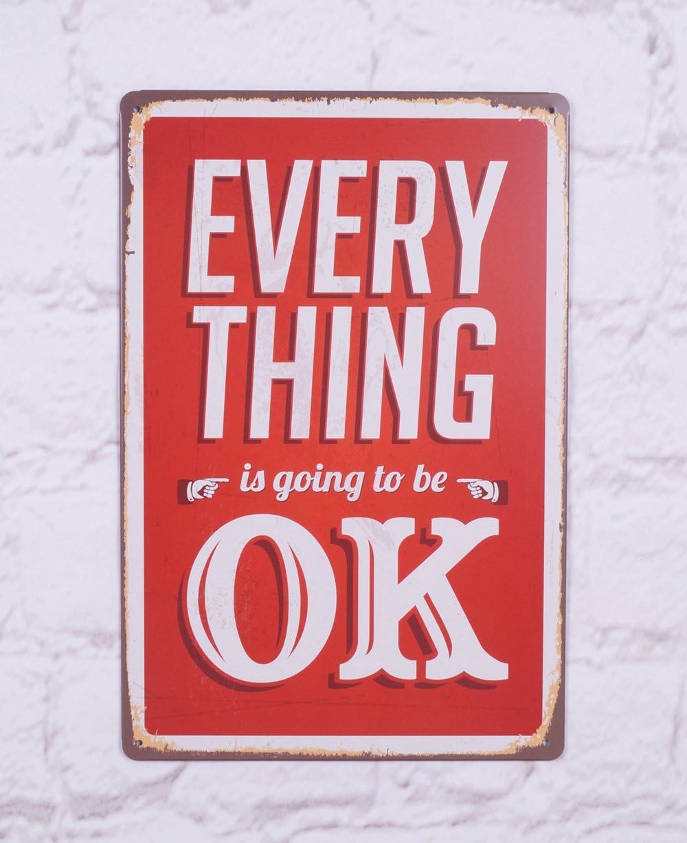 Amazon.com: Everything Is Ok Vintage Tin Metal Signs Bar Pub Home Art ...